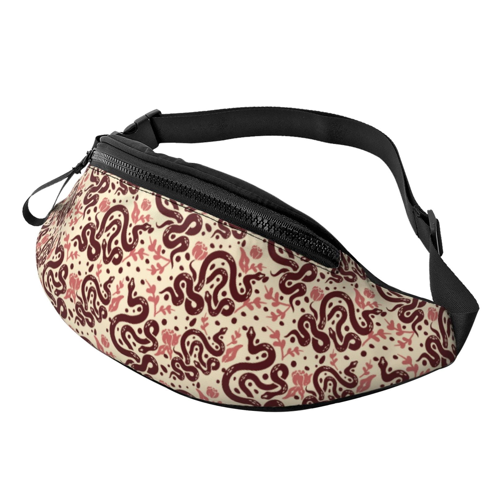Simple Cute Snake Flower Yellow Fanny Packs Waist Bag Crossbody Bags ...