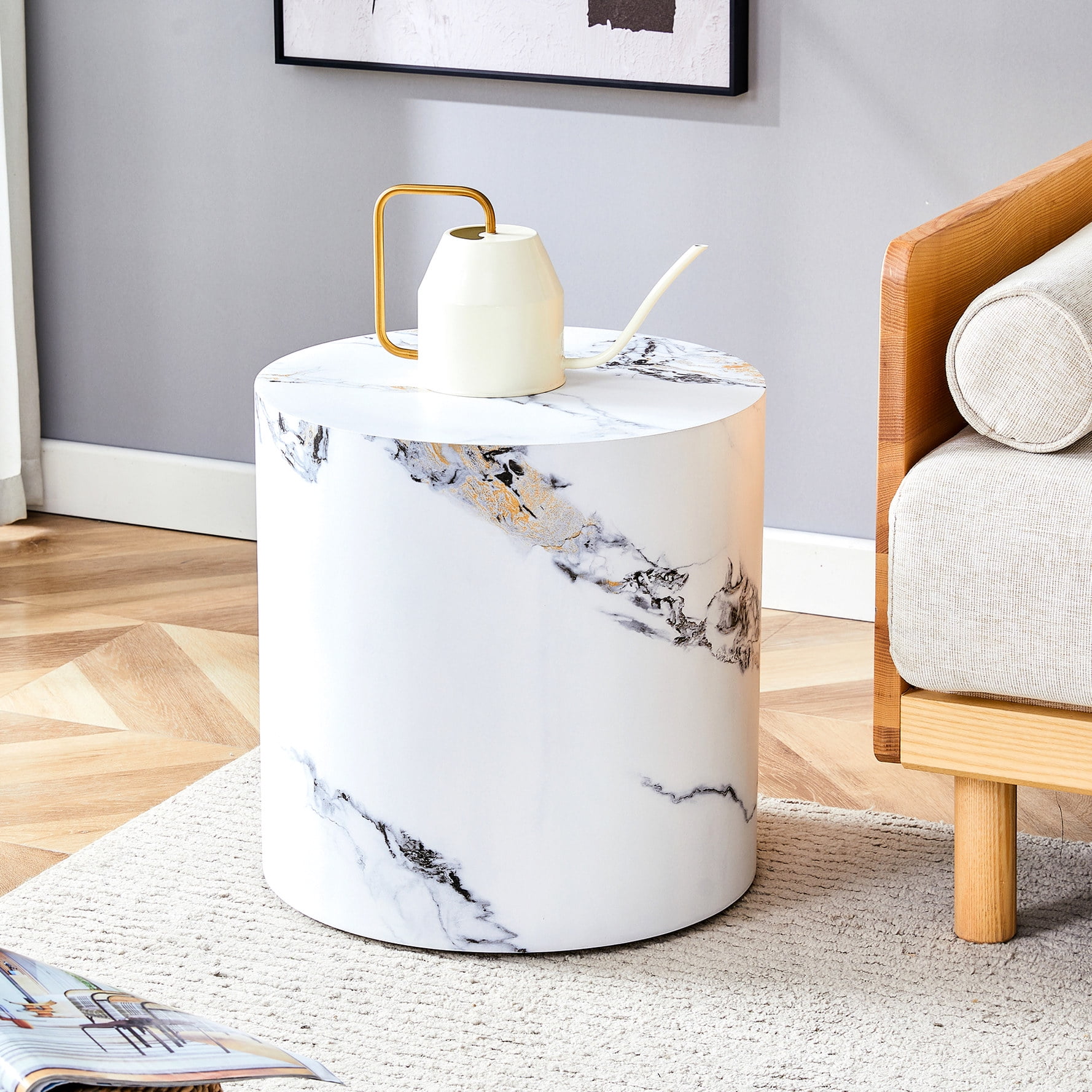 Simple Cylindrical Table with Pattern / Versatile for Interior Spaces ...