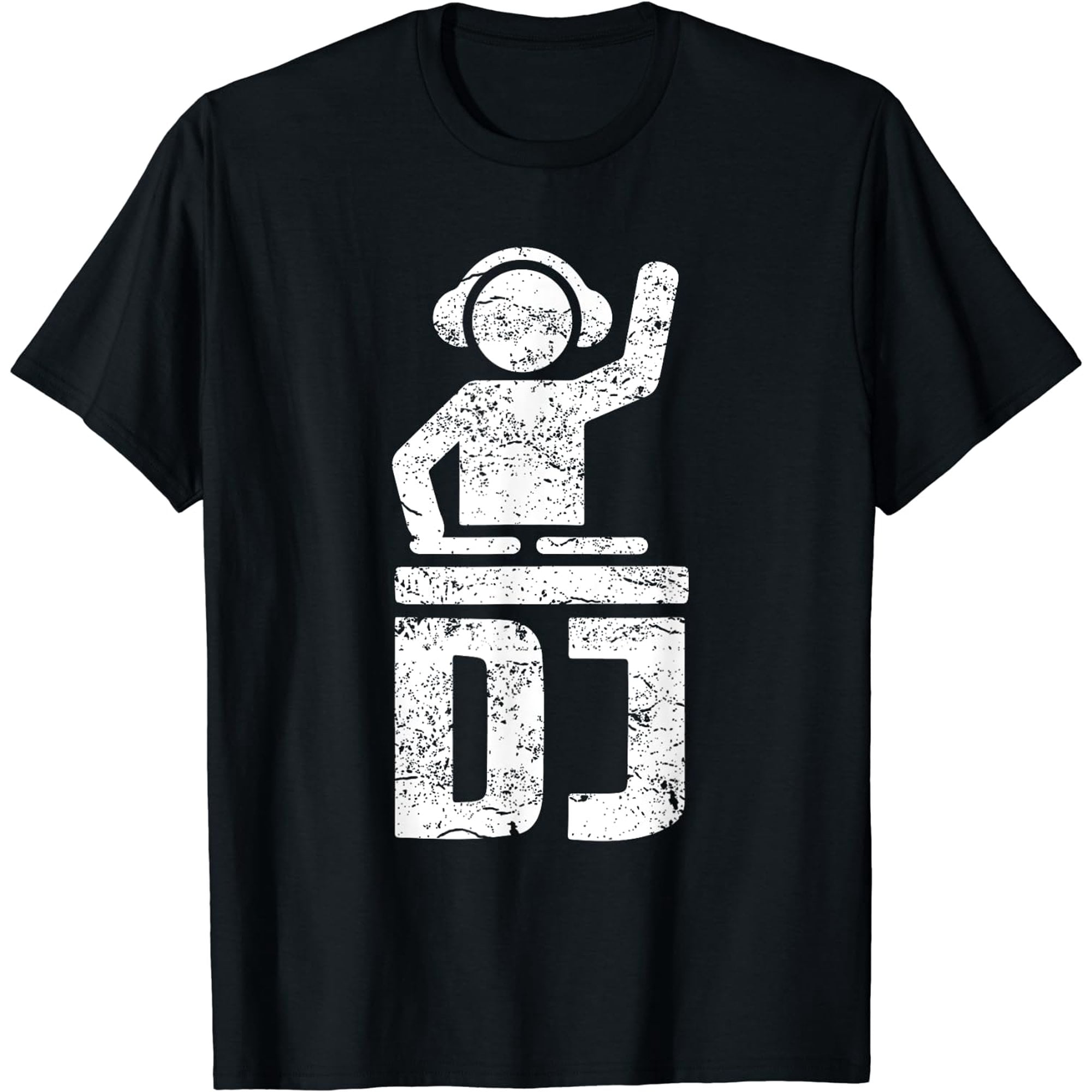 Simple DJ Stuff Deejay Logo Men's Short Sleeve Round Neck Black T-shirt ...