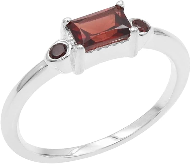 Simple & Dainty Garnet Promise Ring for her,Minimalist Garnet ...
