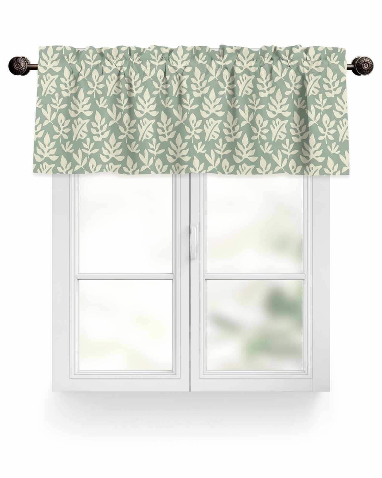Simple Daisy Silhouette Valances for Windows Retro Flower Green ...