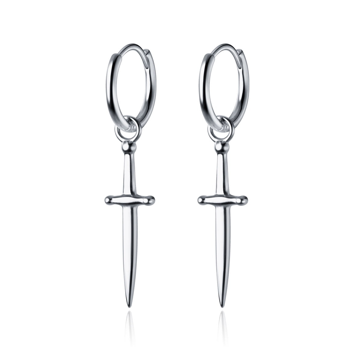 Simple Dangle Knife Sword Small Hoop Earrings Sterling Silver Dagger Hoops for Women - Walmart.com