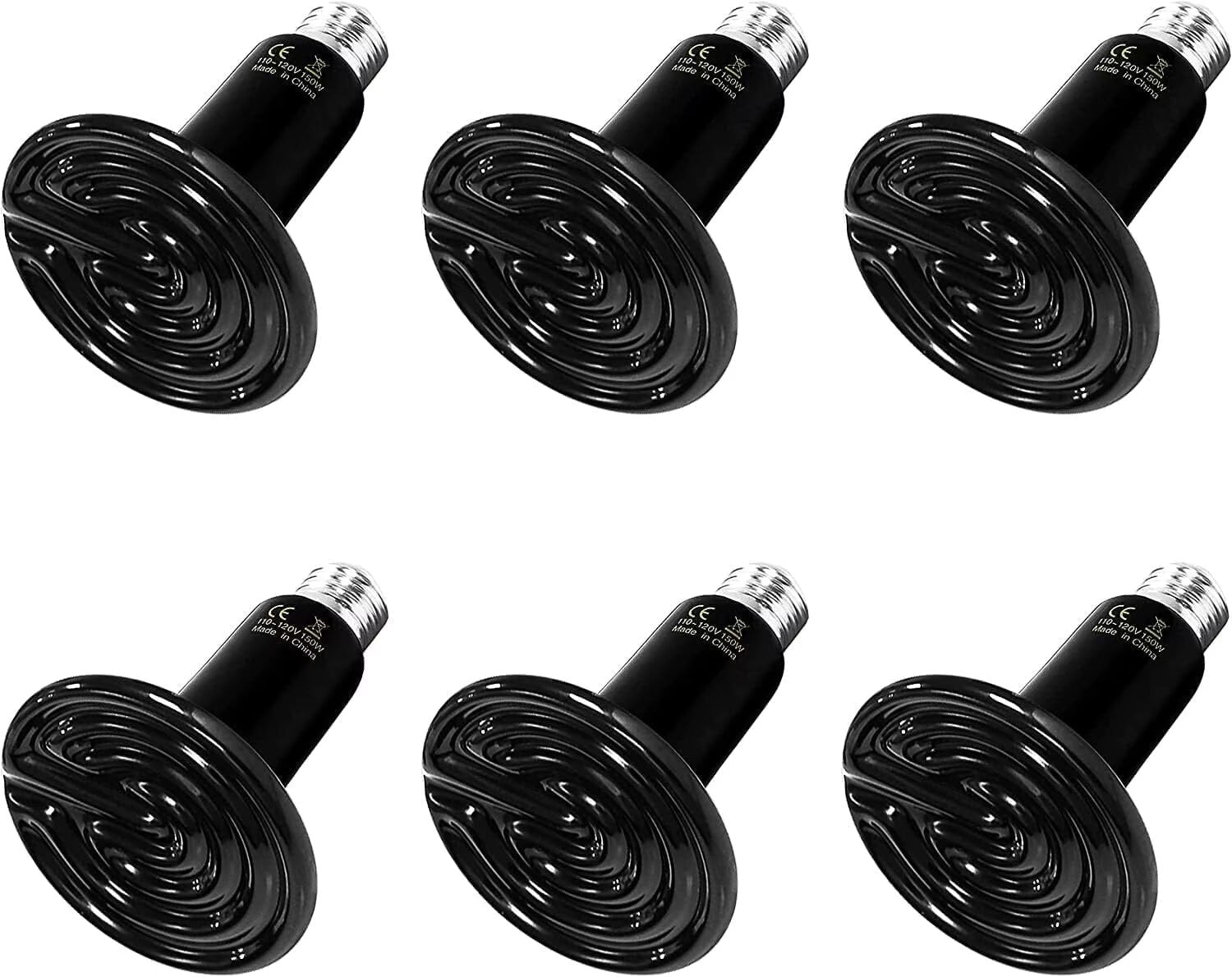 Simple Deluxe 100W 6-Pack Ceramic Heat Emitter, No Light Emitting Light ...