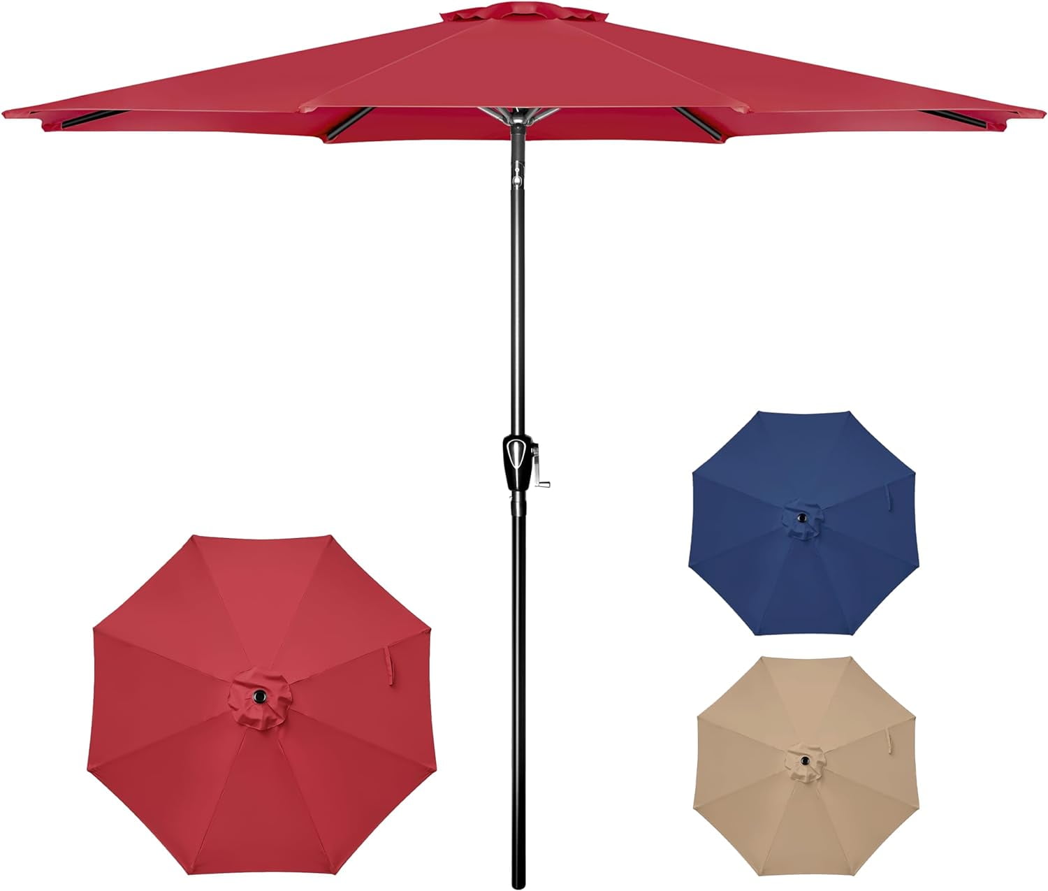 Simple Deluxe 10FT Outdoor Patio Umbrella Table Market Umbrella with ...