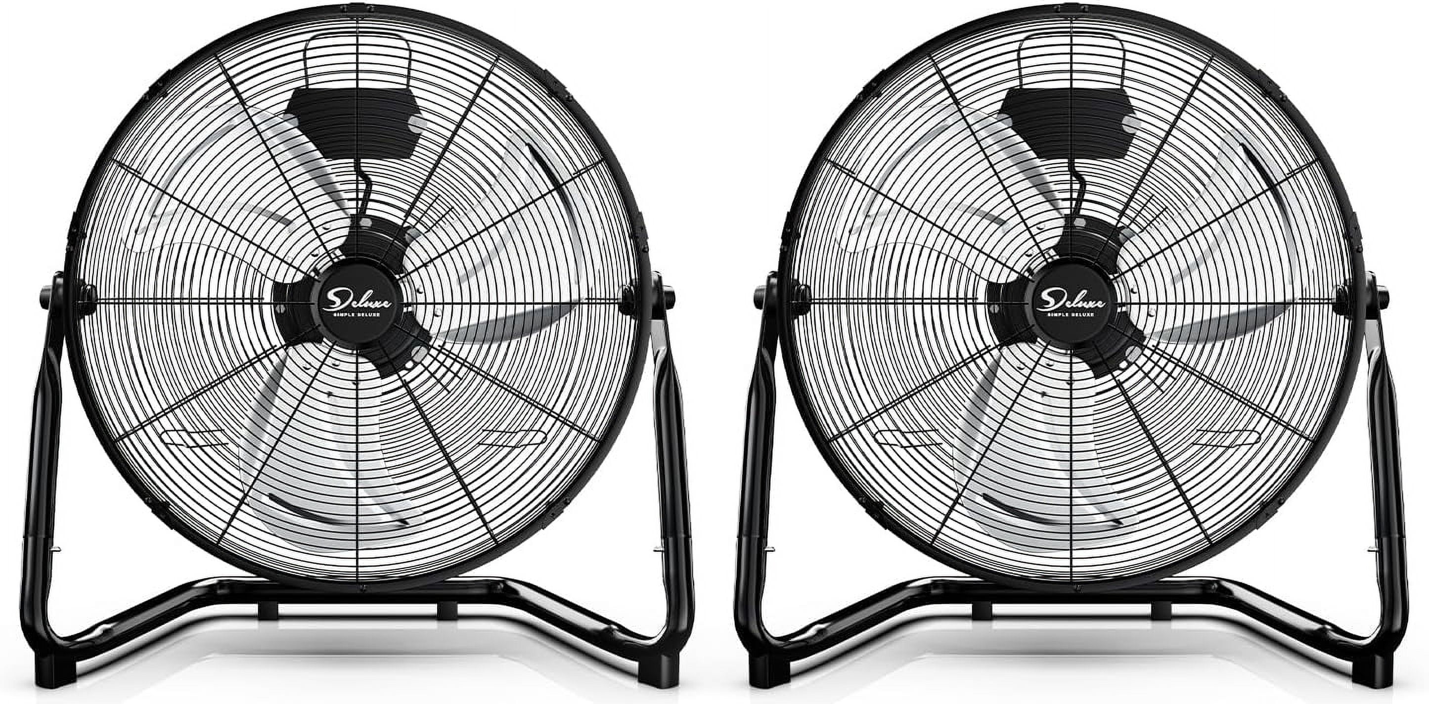 Simple Deluxe 12 Inch 3-Speed High Velocity Heavy Duty Metal Floor Fans ...