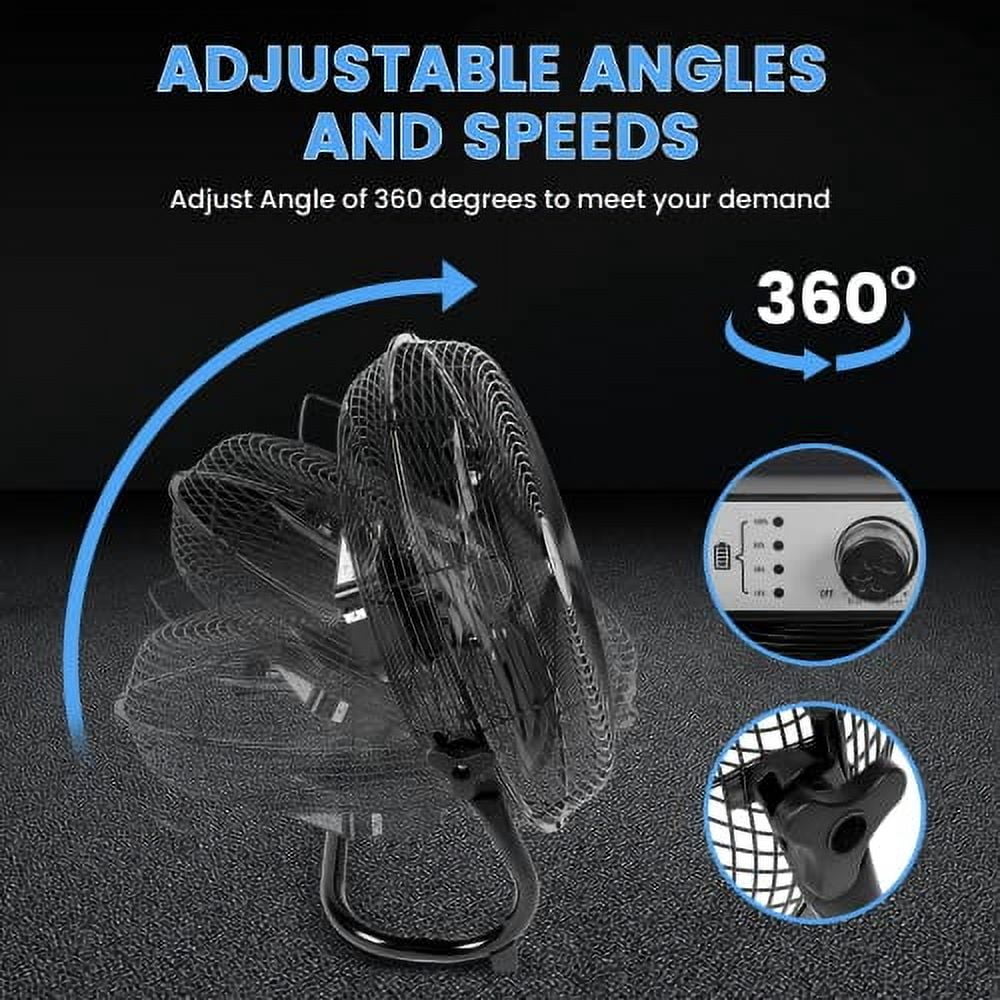 Simple Deluxe 12 Inch Battery Operated Floor Fan, Rechargeable Powered ...