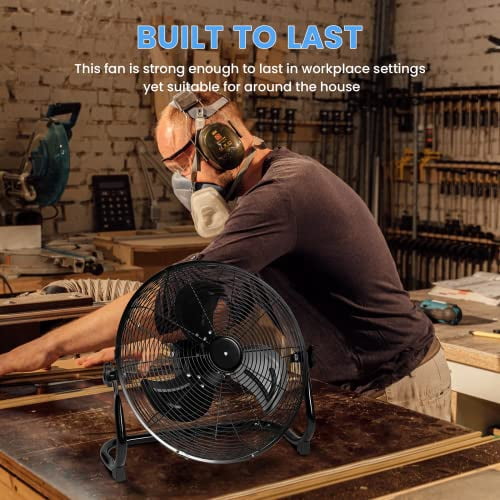 Simple Deluxe 12 Inch Battery Operated Floor Fan, Rechargeable Powered ...