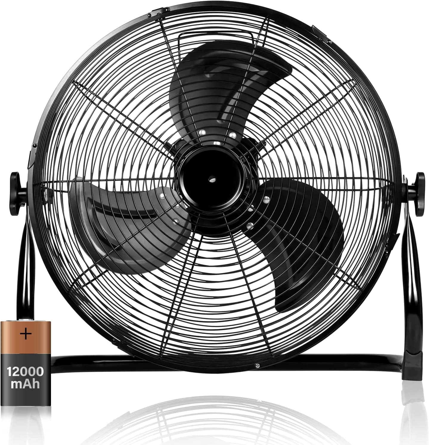 Simple Deluxe 12 Inch Battery Operated Floor Fan, Rechargeable Powered ...