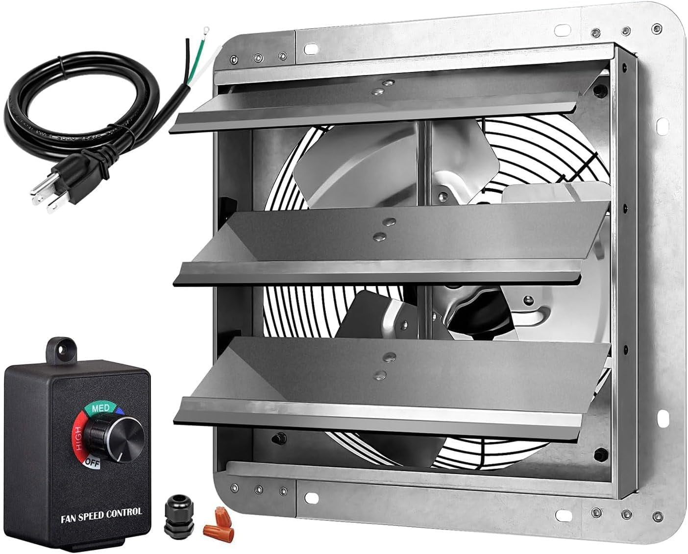 Simple Deluxe 12 Inch Exhaust Fan with Speed Controller and Power Cord ...