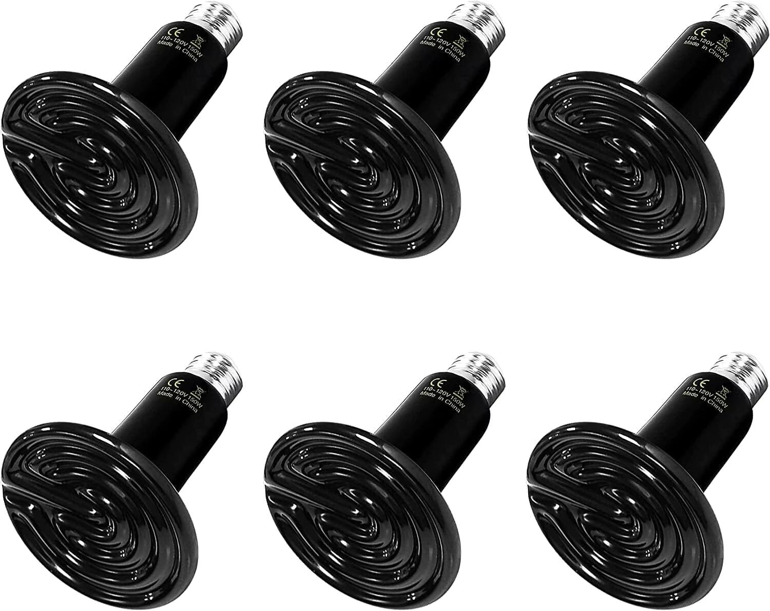 Simple Deluxe 150W 6-Pack Ceramic Heat Emitter, No Light Emitting Light ...