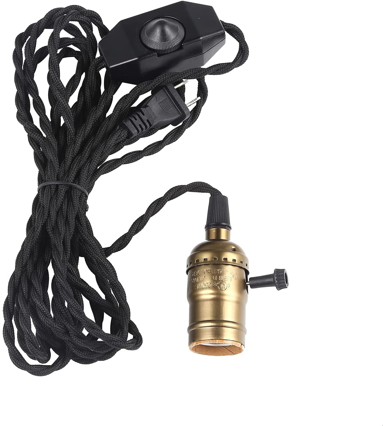 Simple Deluxe 15ft Single Bulb Vintage Hanging Pendant Light Cord Kit ...