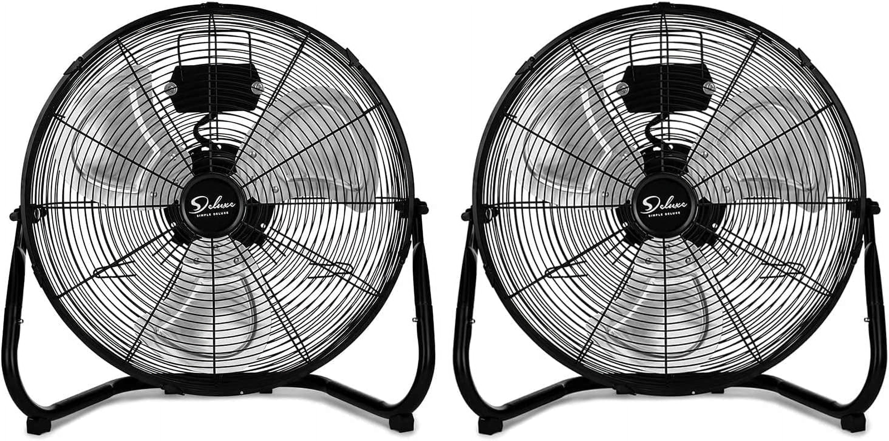 Simple Deluxe 18'' 3-Speed Industrial Floor Fans, Metal, Quiet for Home ...