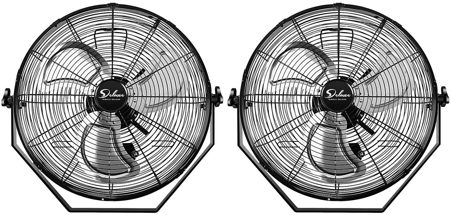 Simple Deluxe 18 inch Industrial Steel Wall Mount Fan, 3 Speed, 4000 ...
