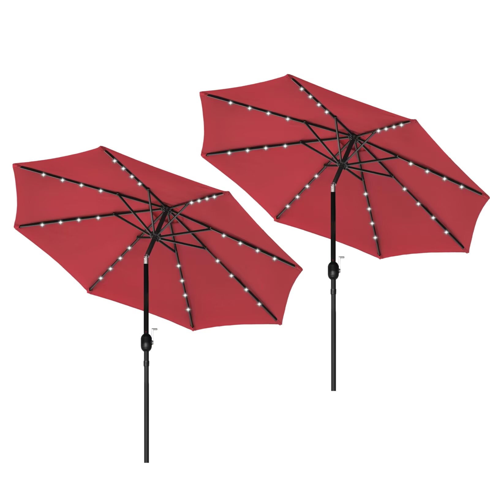 Simple Deluxe 2 Pack 9' Solar 32 LED Lighted Patio Umbrella Outdoor ...