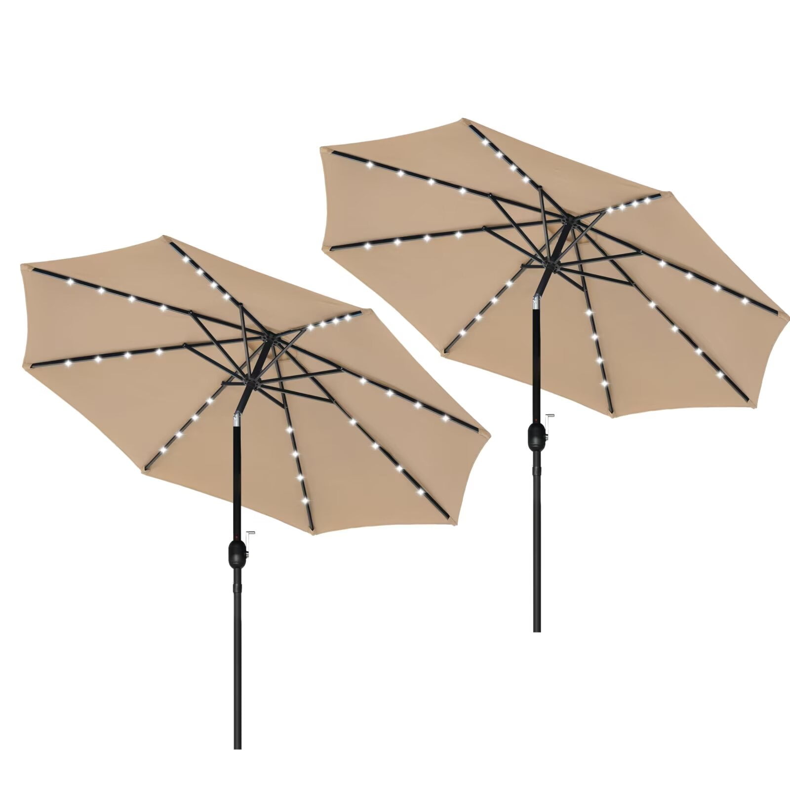 Simple Deluxe 2 Pack 9' Solar 32 LED Lighted Patio Umbrella Outdoor ...