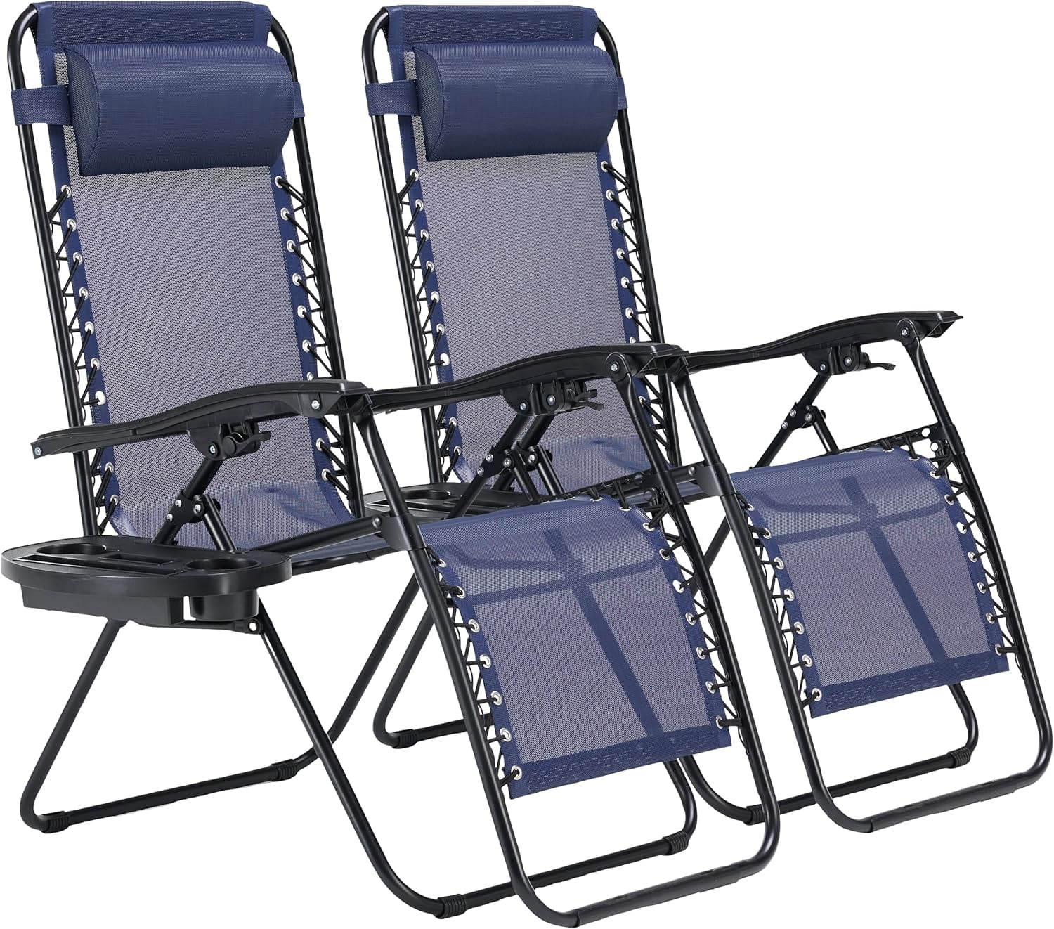 Simple Deluxe 2 Set Chairs Patio Portable Reclining Beach Camping ...