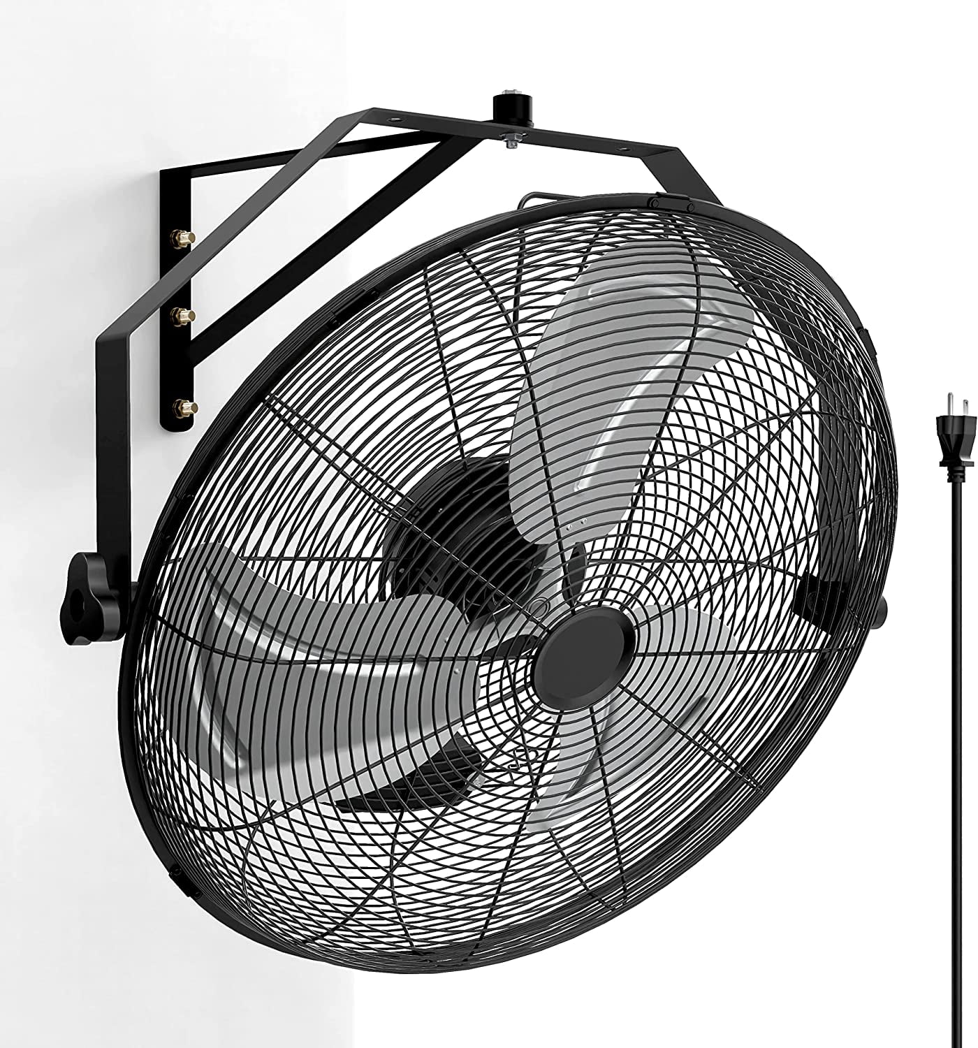 Simple Deluxe 20 inch High Velocity Wall Mount Fan with Rack and L-Iron ...