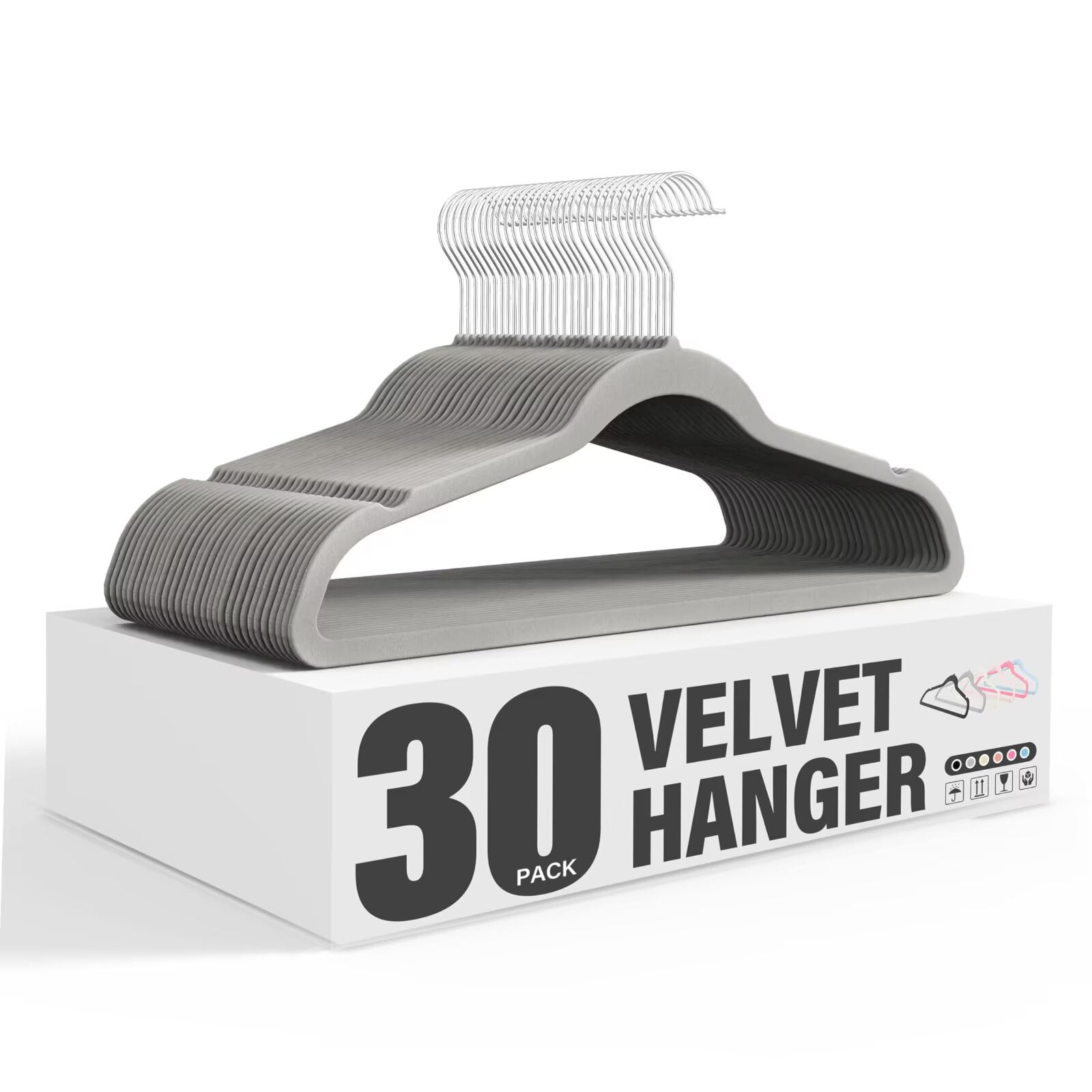 Simple Deluxe 30 Pack Velvet Hangers, Non-Slip Clothes Hangers with ...
