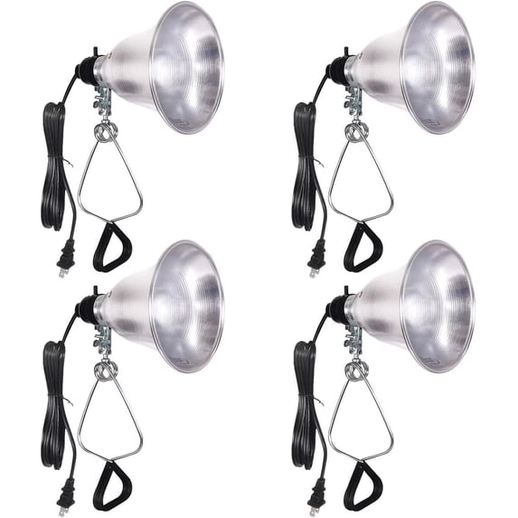 Simple Deluxe 4-Pack Indoor Utility LED Work Clamp Lamp Light with 5.5 ...