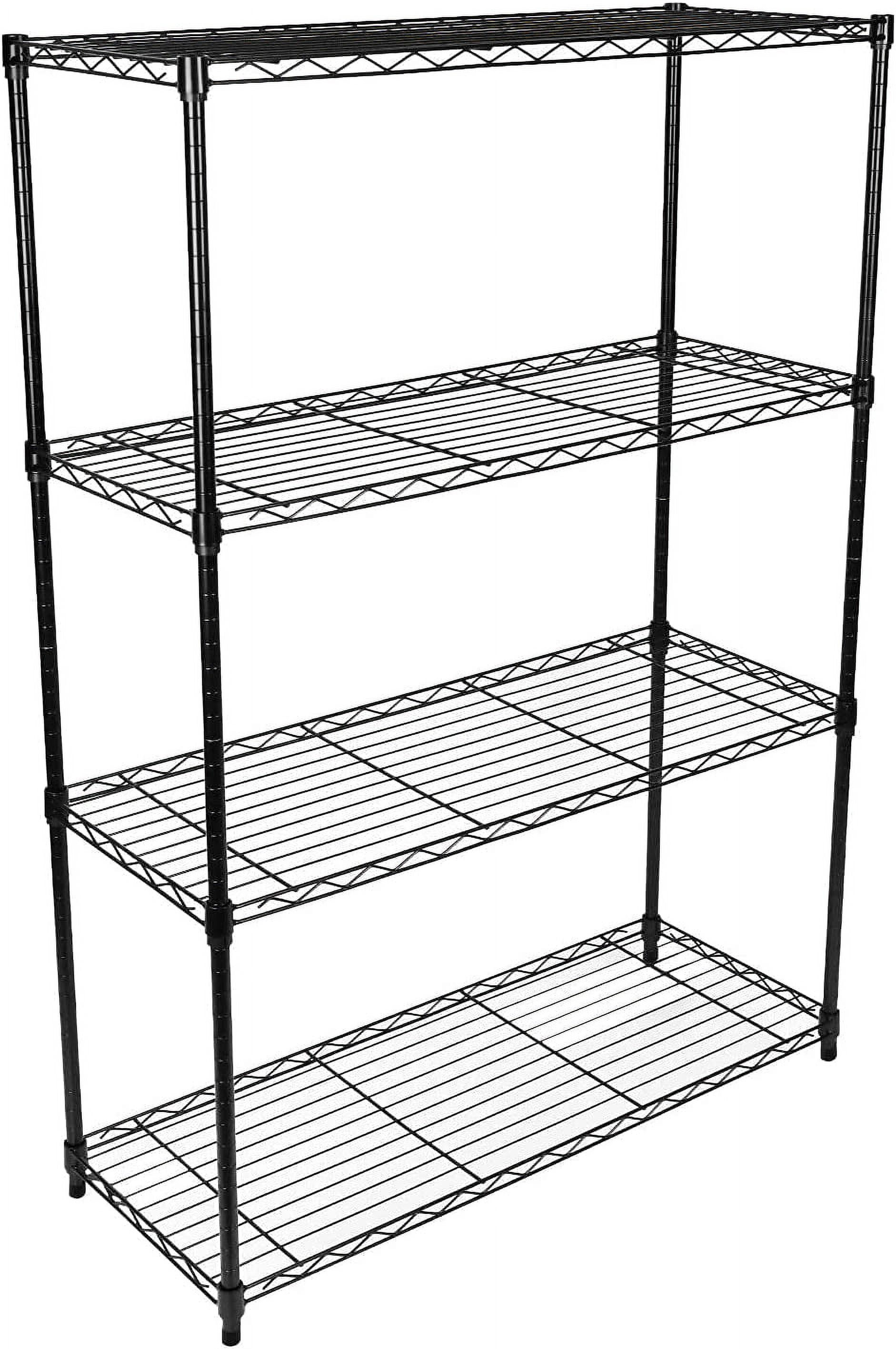 Simple Deluxe 4 Tier Shelving Unit Metal Large Storage Shelves Heavy ...