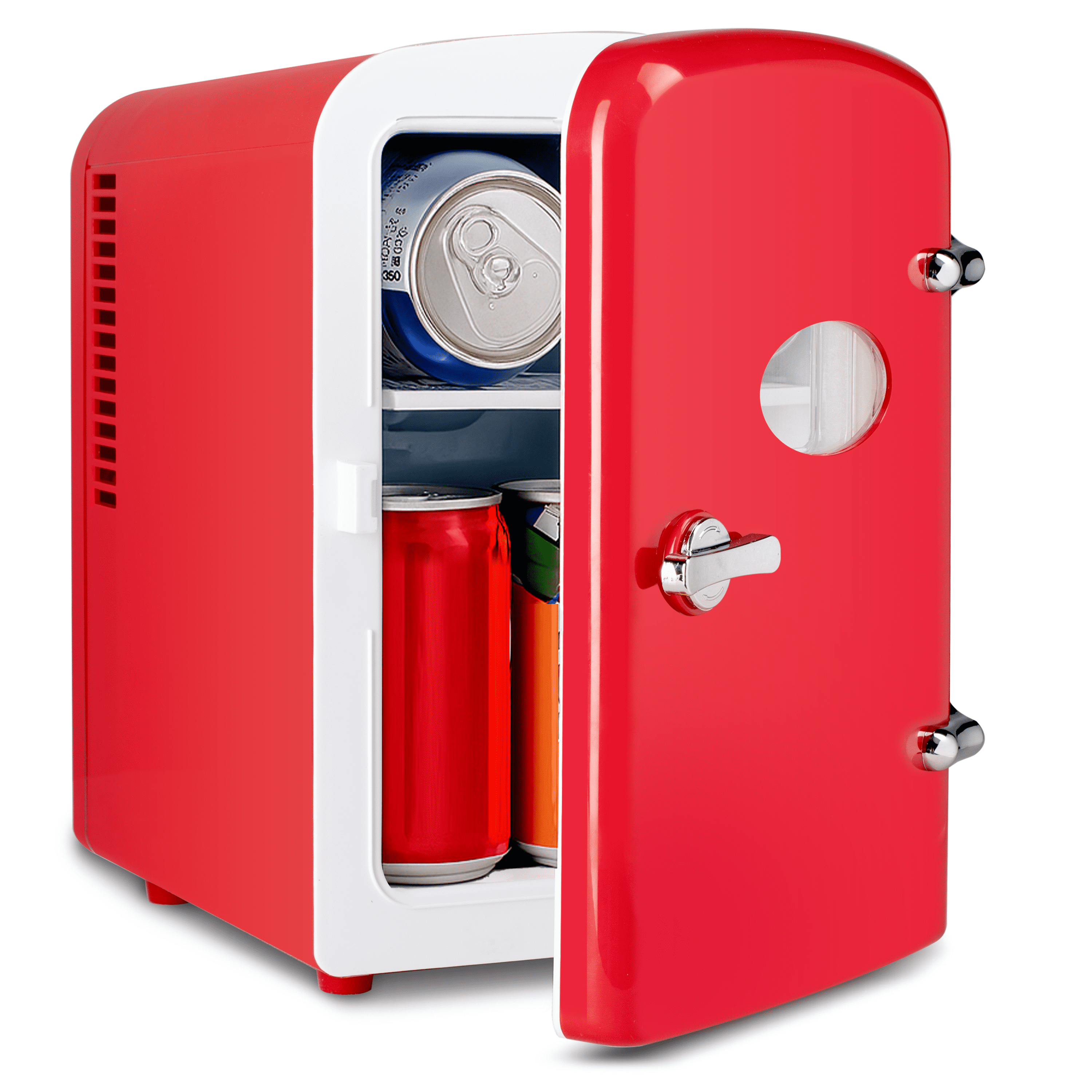 Simple Deluxe 4L/6 Can Mini Fridge with Observation Window, Portable ...