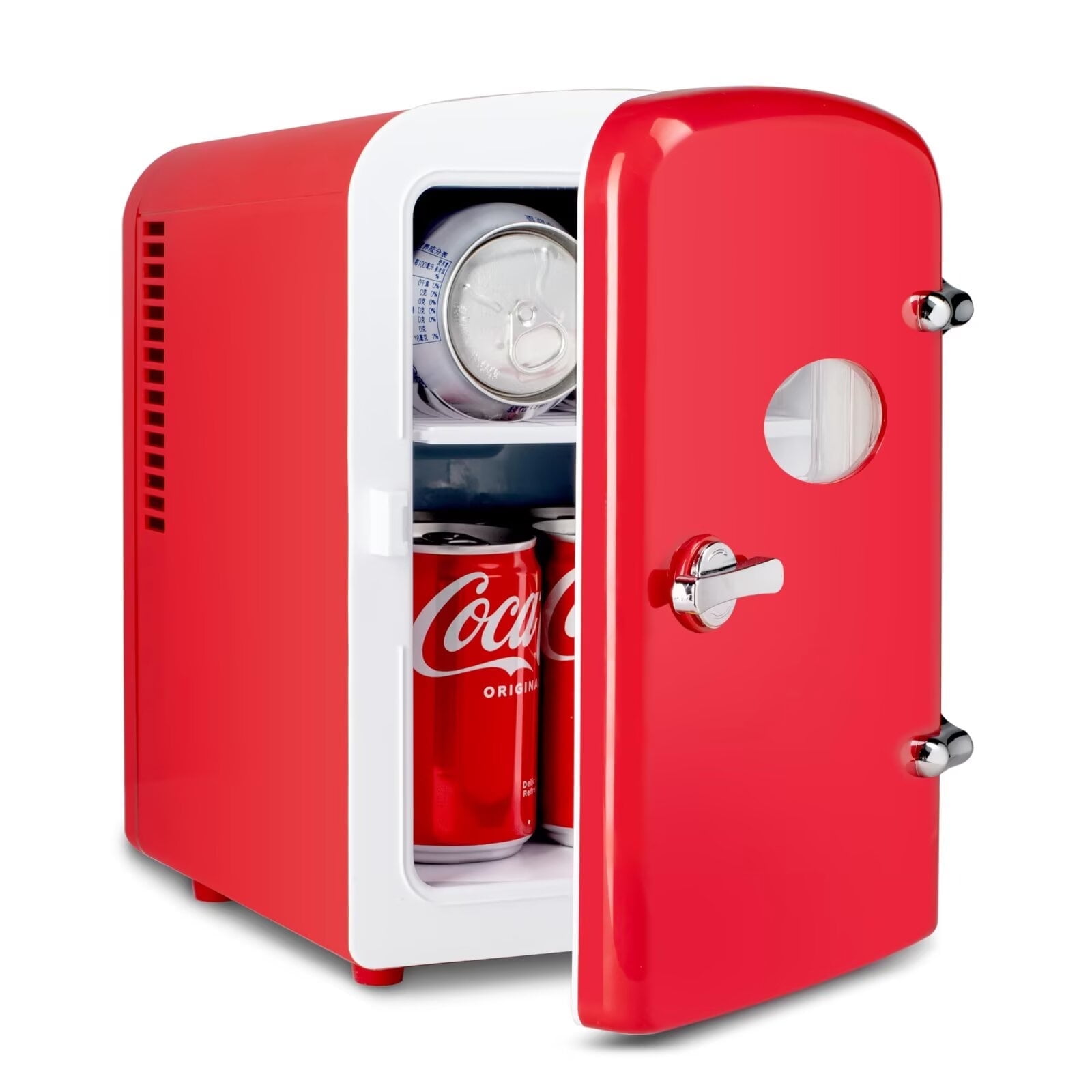 Simple Deluxe 4L/6 Can Mini Fridge with Observation Window, Portable ...