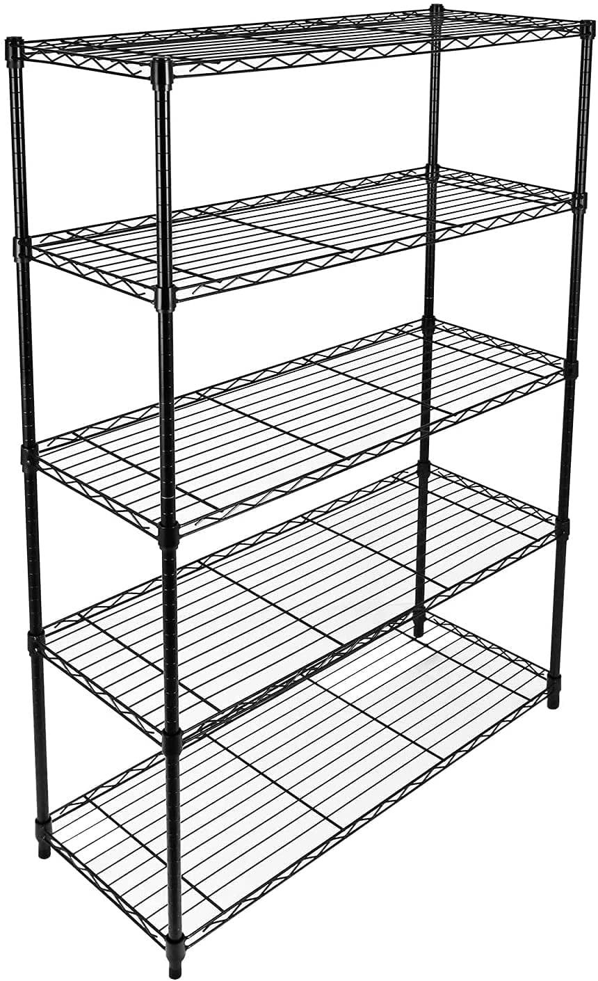 Simple Deluxe 5-Tier Heavy Duty Storage Shelving Unit,Black,36Lx14Wx60H ...