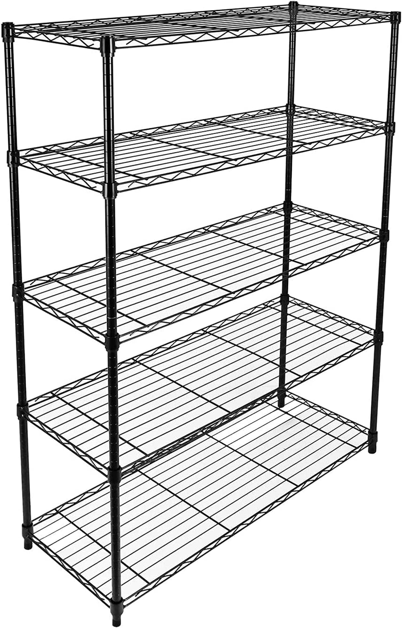 HSS Durable 36"W x 16"D x 72"H 5-Shelf Freestanding Shelves, Silver ...