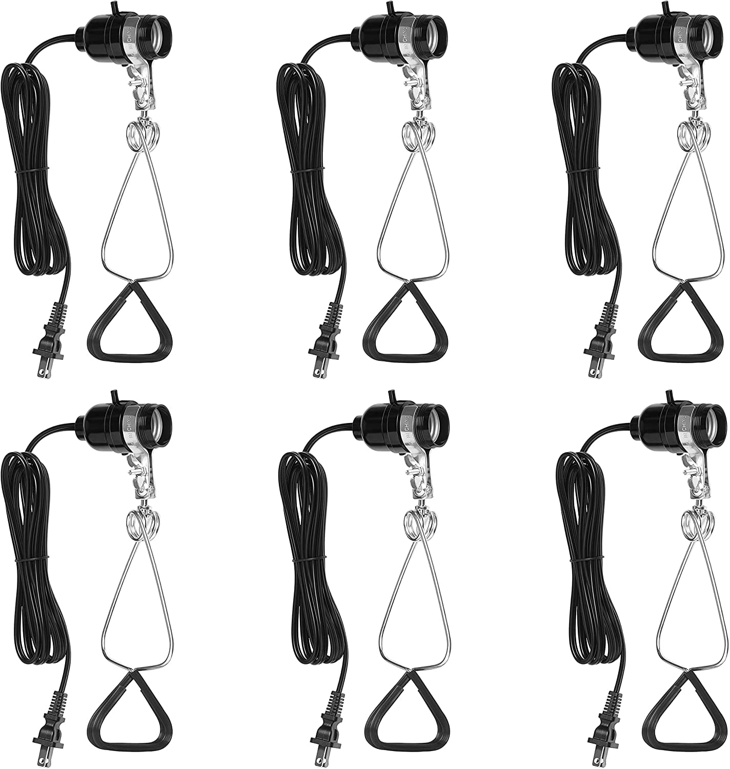 Simple Deluxe 6-Pack 18/2-Gauge Brooder and Heat Clamp Lamp with Socket ...