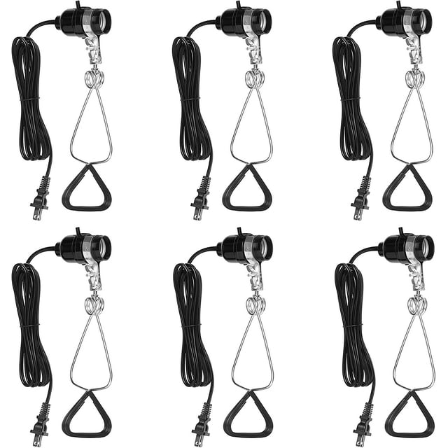 Simple Deluxe 6-Pack 18/2-Gauge Brooder and Heat Clamp Lamp with Socket ...