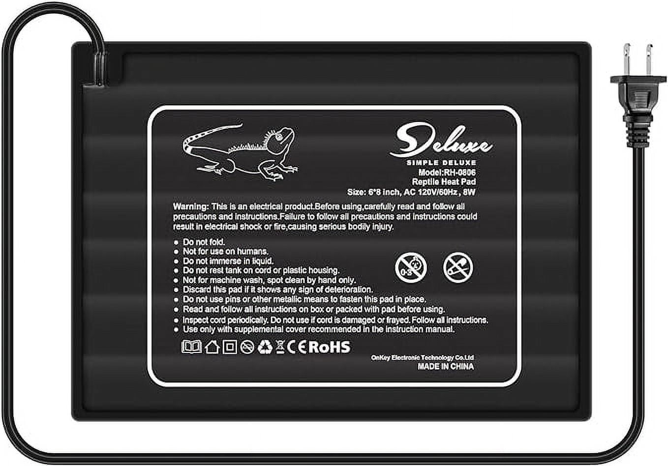 Simple Deluxe 6 X 8 Inch 8W Reptile Heating Pad Under Tank Heater ...