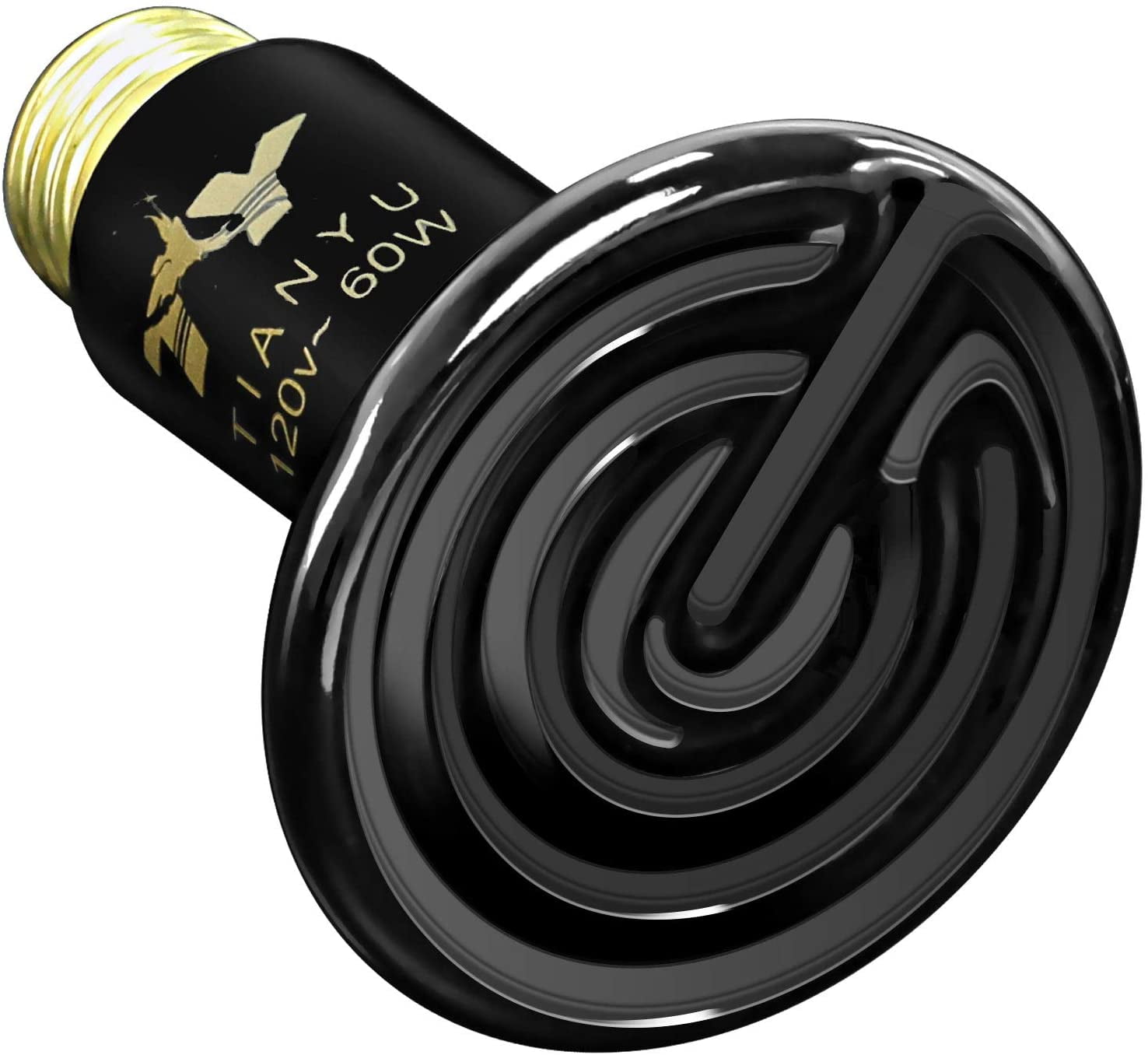 Simple Deluxe 60 Watts Reptile Heat Lamp Bulb No Light Infrared Ceramic ...