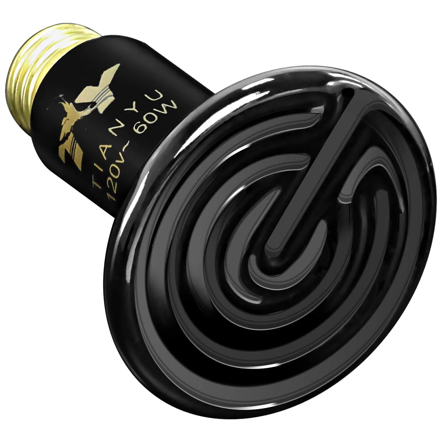 Simple Deluxe 60W Ceramic Heat Emitter Reptile Heat Lamp Bulb No Light ...