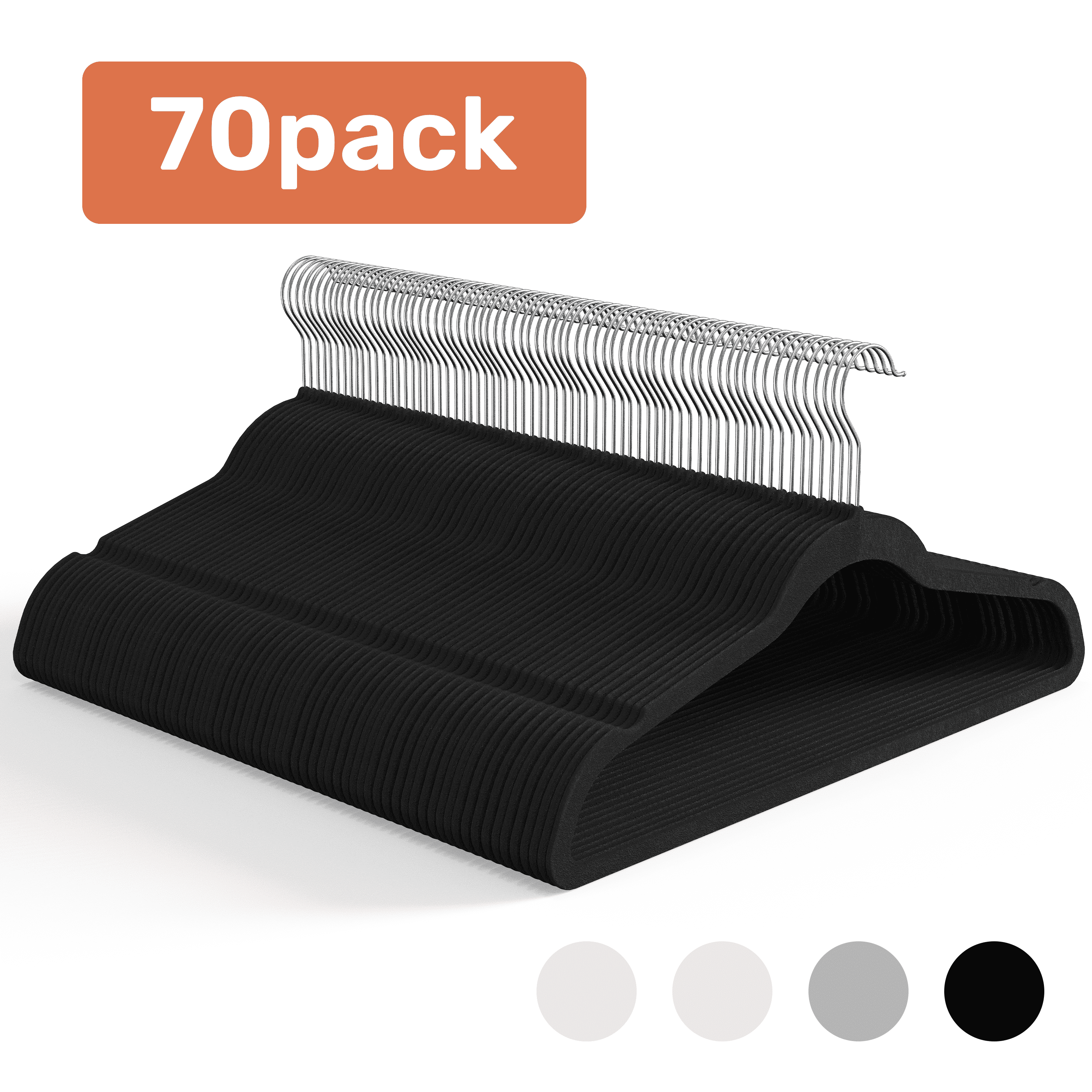 Simple Deluxe 70 Pack Velvet Hangers, Heavy Duty, Space Saving, Non ...