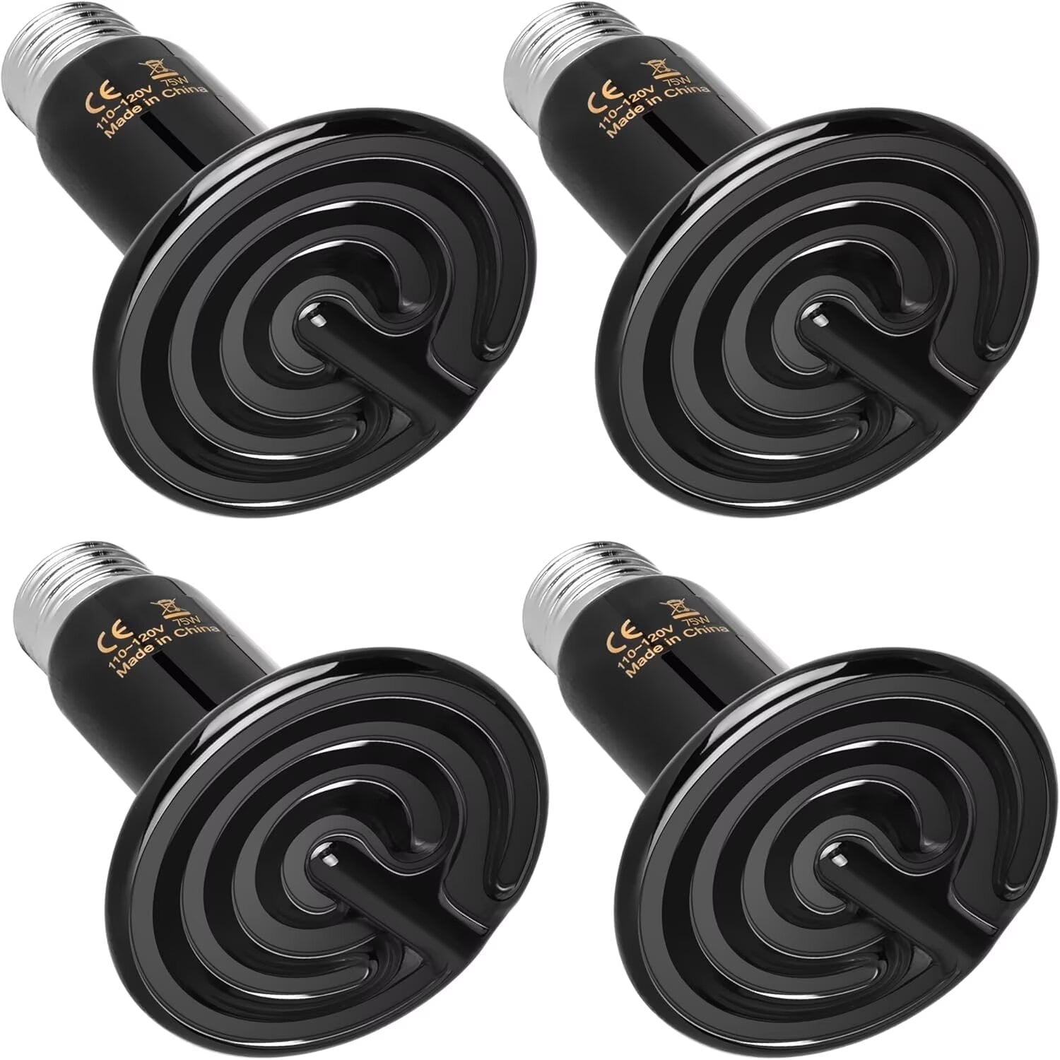 Simple Deluxe 75W 4-Pack Ceramic Heat Emitter, No Light Emitting Light ...