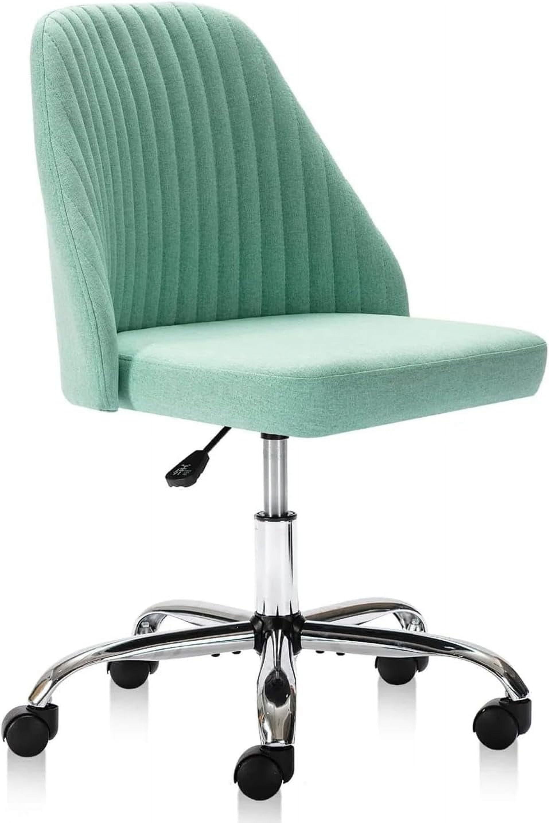 Simple Deluxe Armless Office Desk Chair, Cute Swivel Vanity Chair with ...