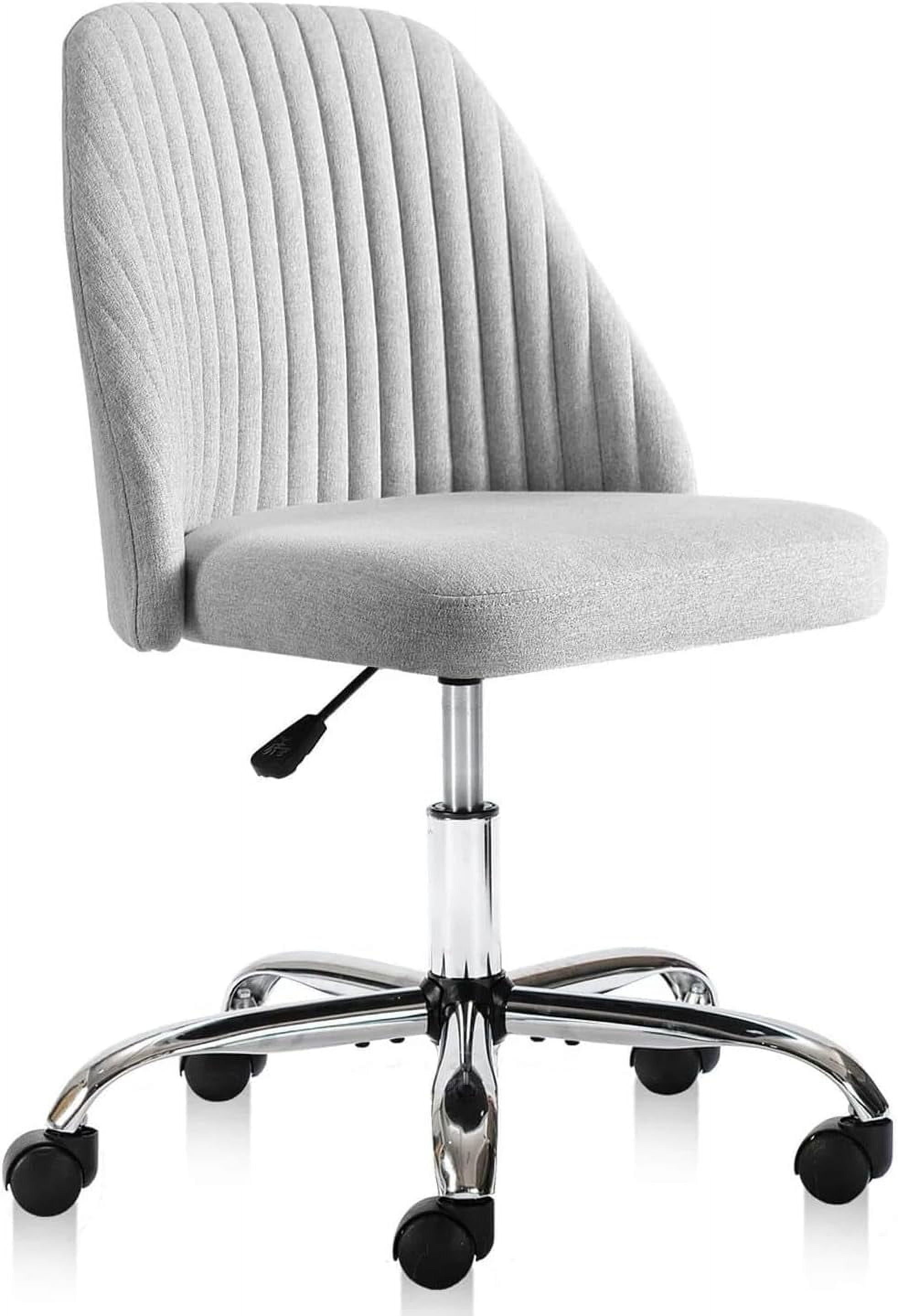Simple Deluxe Armless Office Desk Chair, Cute Swivel Vanity Chair with ...