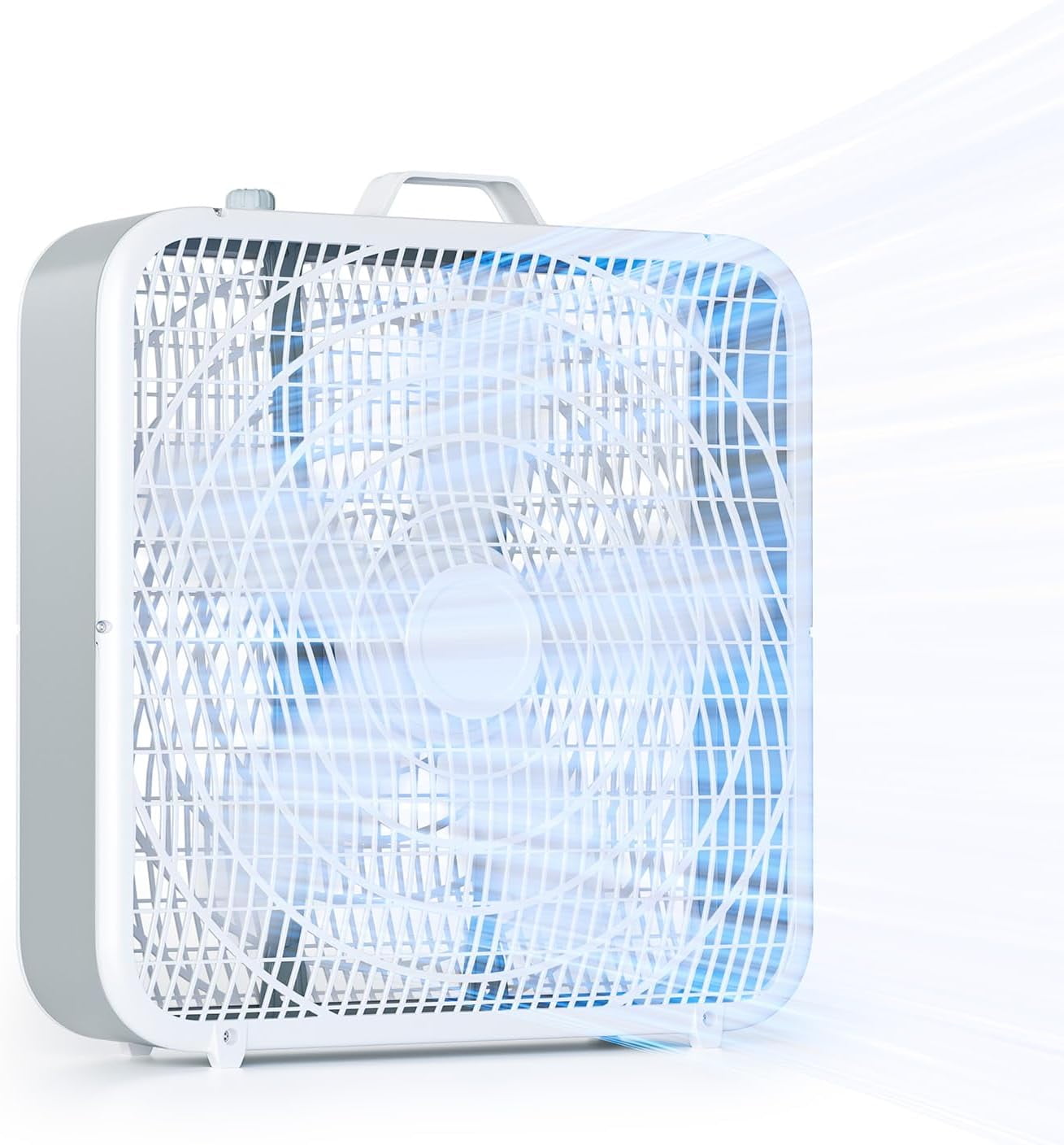 Simple Deluxe Box Fan, 3-Speed Cooling Fan with Aerodynamic Blades ...