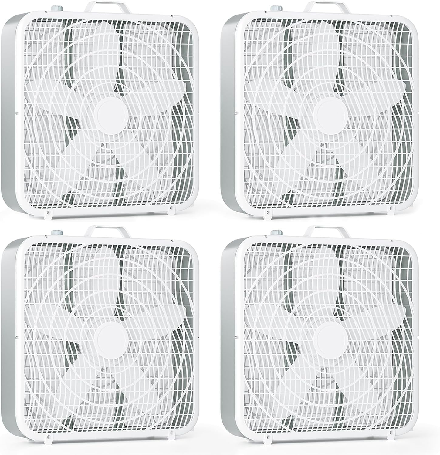 Simple Deluxe Box Fan, 3-Speed Cooling Fan with Aerodynamic Blades ...