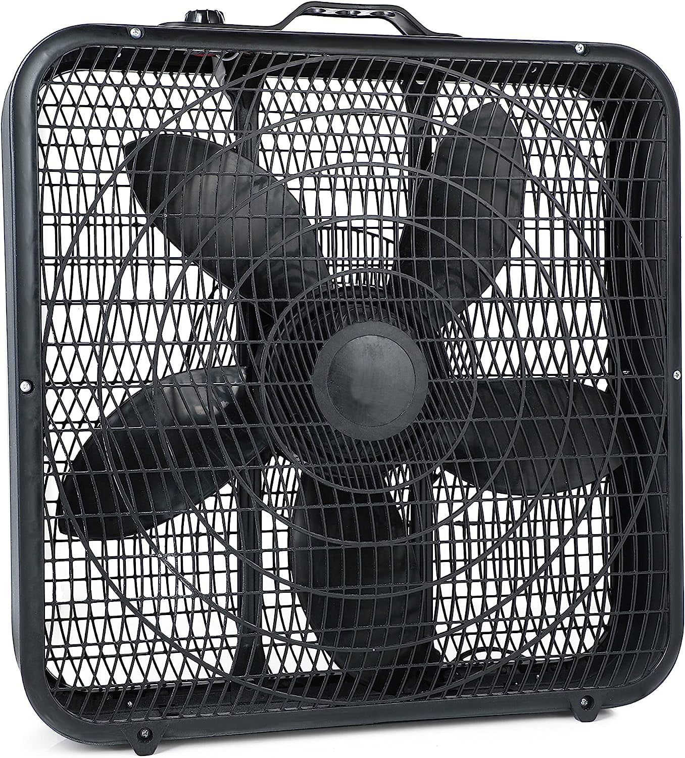 Simple Deluxe Box Fan, 3-Speed Cooling Fan with Aerodynamic Blades ...