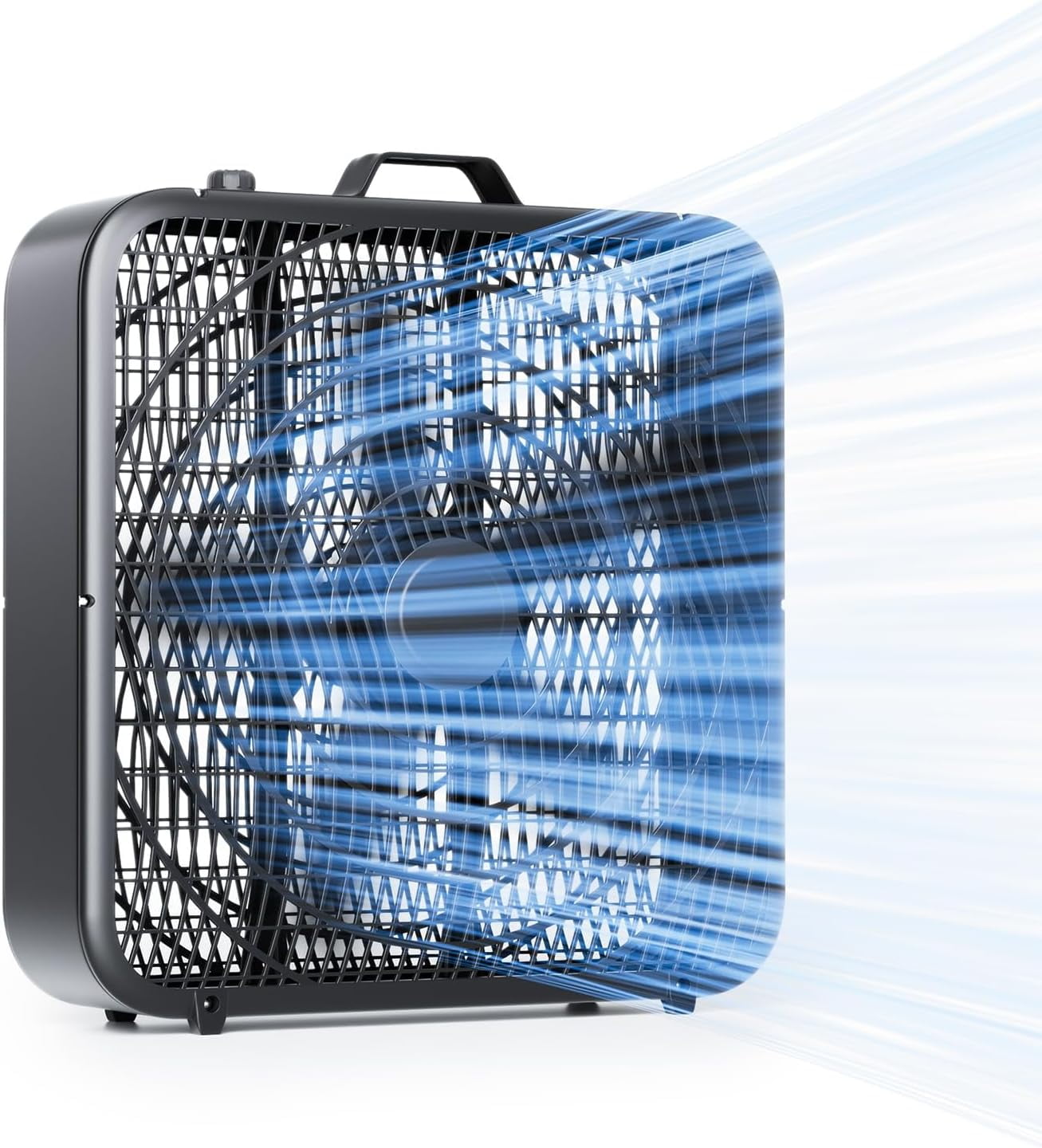 Simple Deluxe Box Fan, 3-Speed Cooling Fan with Aerodynamic Blades ...
