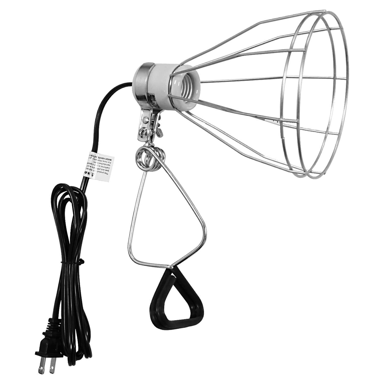 Simple Deluxe Clamp Lamp Light with Steel Cage Wire Grill 250 Watt E26 ...