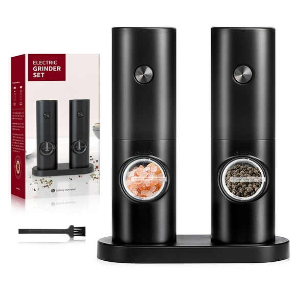 Simple Deluxe Electric Salt and Pepper Grinder Set, One Hand Adjustable ...