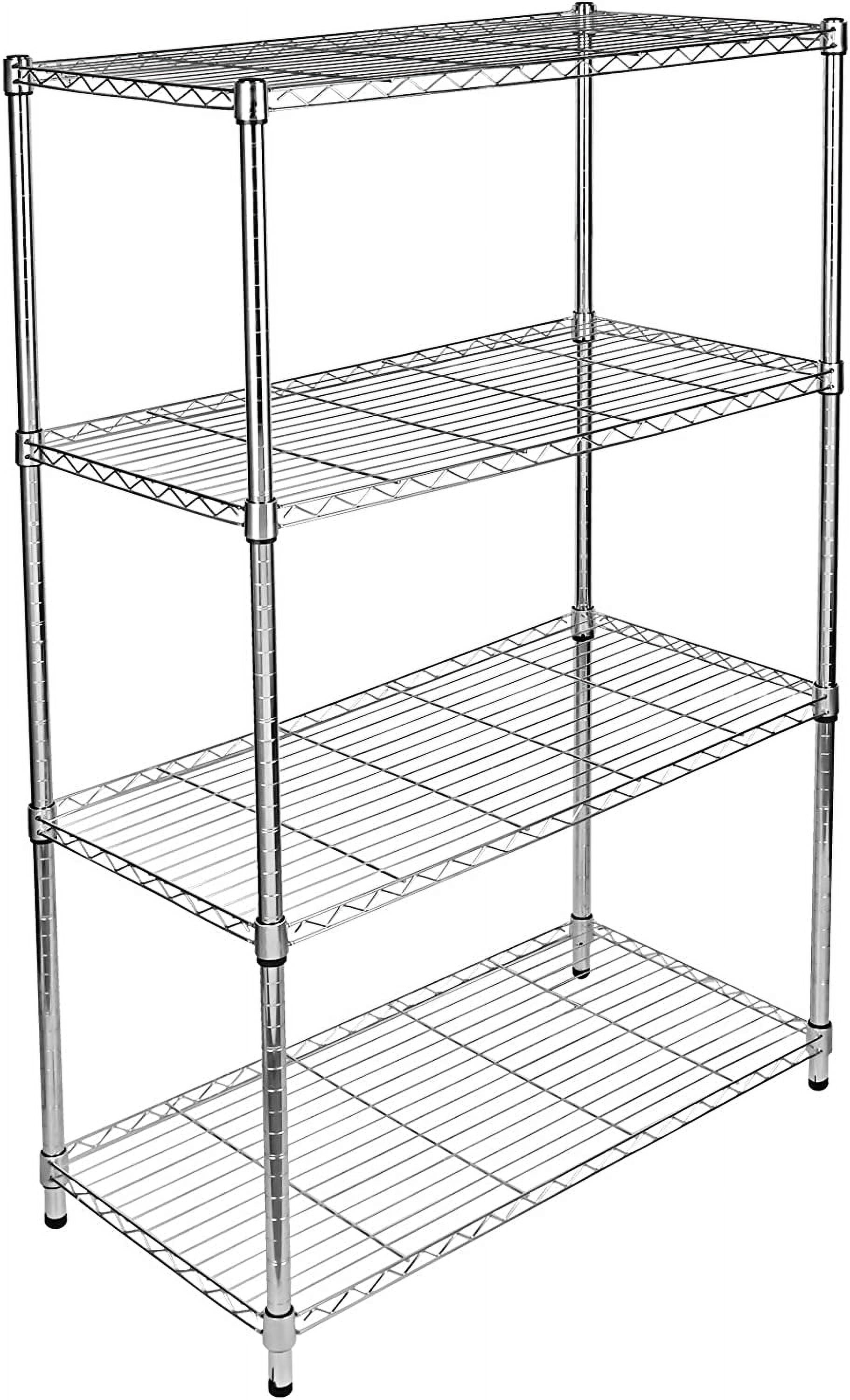 Simple Deluxe Heavy Duty 4-Shelf Shelving with Wheels, Adjustable ...