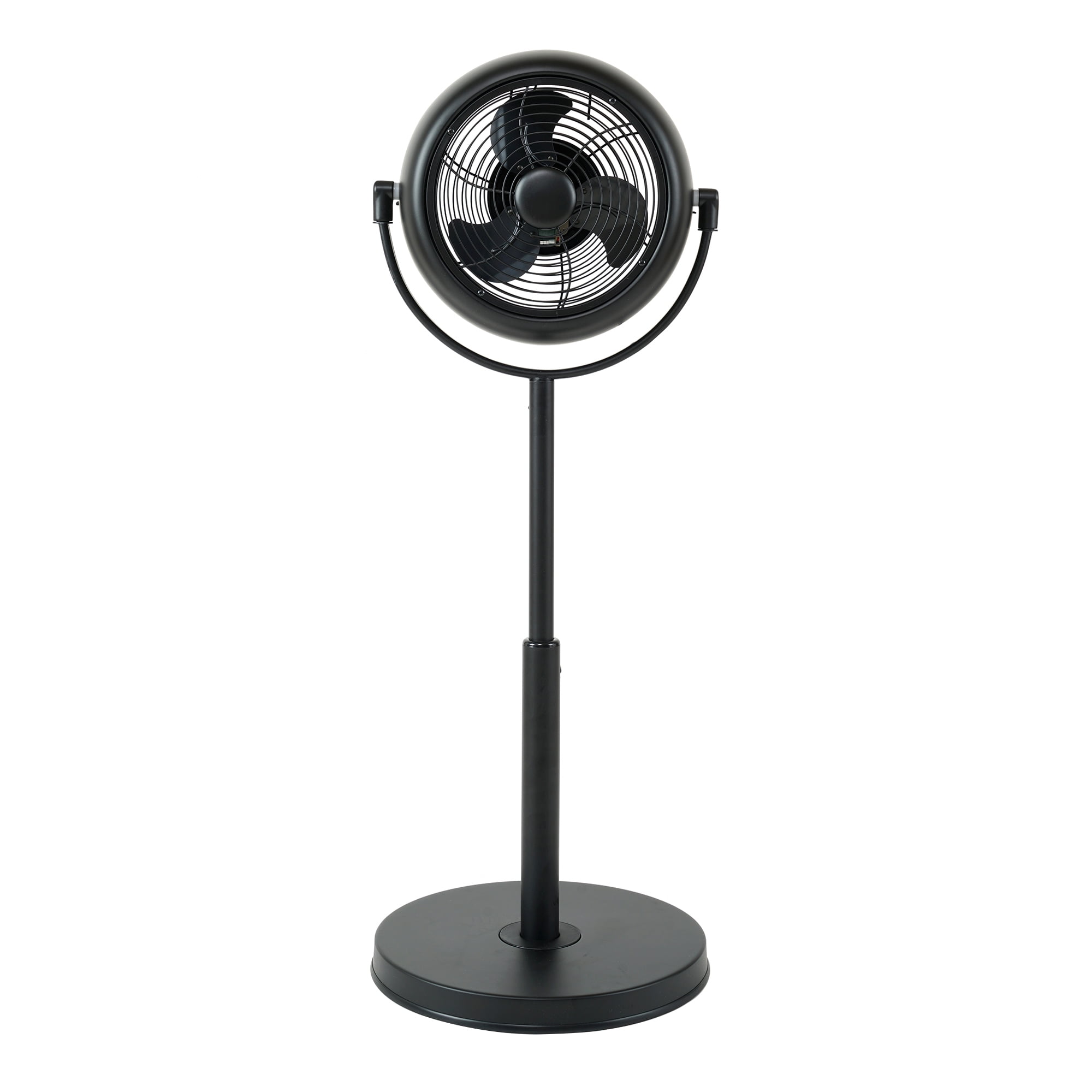 Simple Deluxe Industrial Retro Pedestal Fan, 360° Rotatable Stand Fan ...