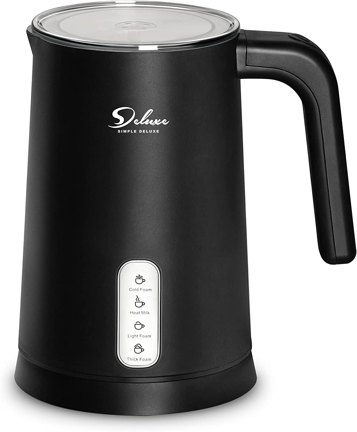 Simple Deluxe Milk Frother, 4-in-1 Electric Milk Steamer, 8.4oz/250ml ...