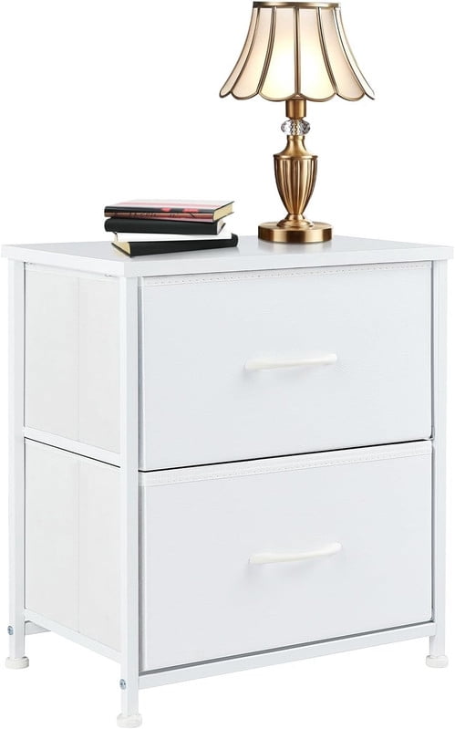 Simple Deluxe Nightstand 2 Drawers Dresser for Bedroom, 3-Tier Bedside ...