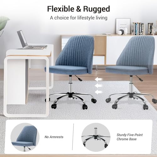 Simple Deluxe Office Desk Chair with Back and Wheels Computer Fabric ...