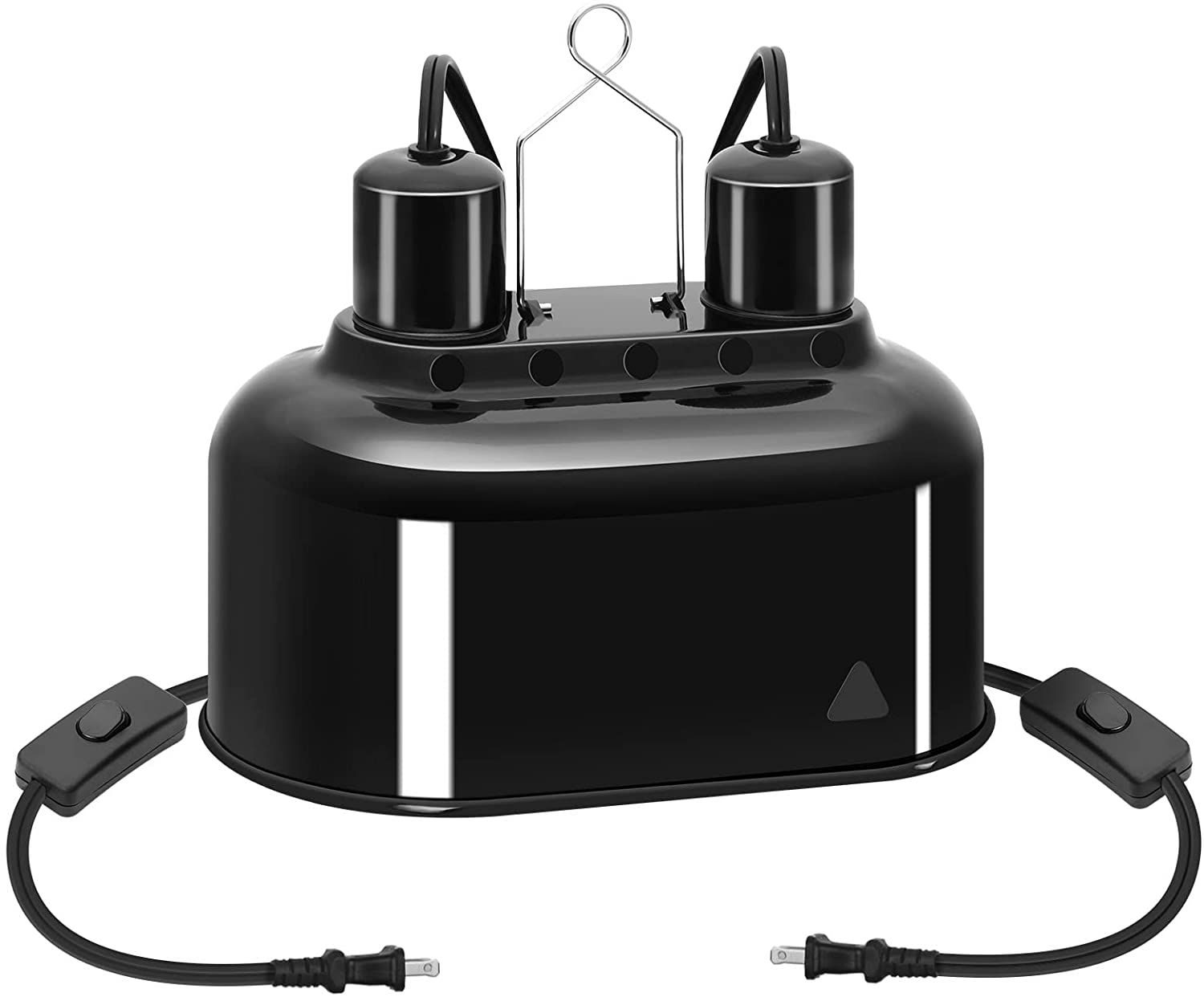 Simple Deluxe Reptile Lamp Fixture Dome Light Dual Deep Cap Combo ...