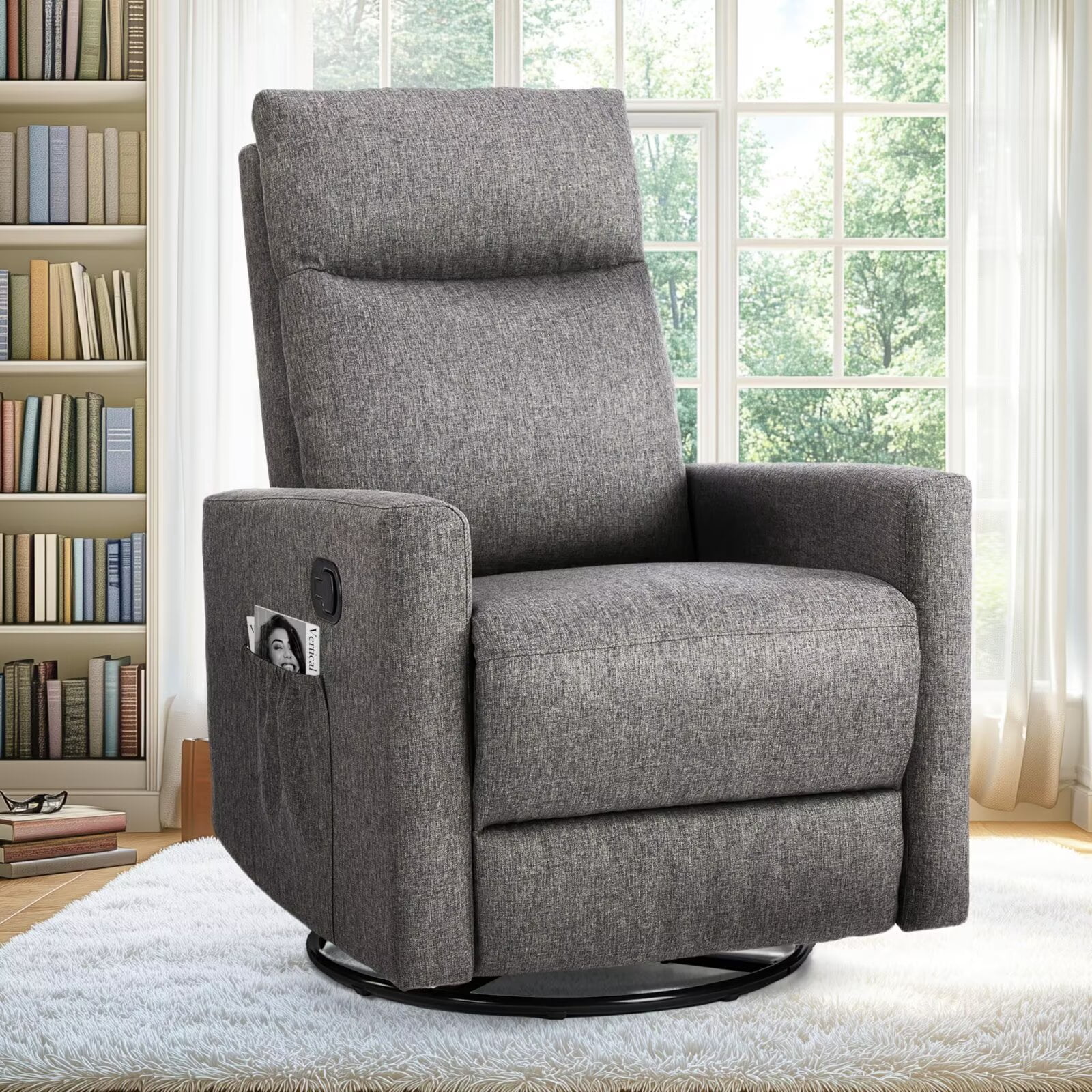 Simple Deluxe Swivel Recliner Chair, Rocker Glider Chair for Living ...